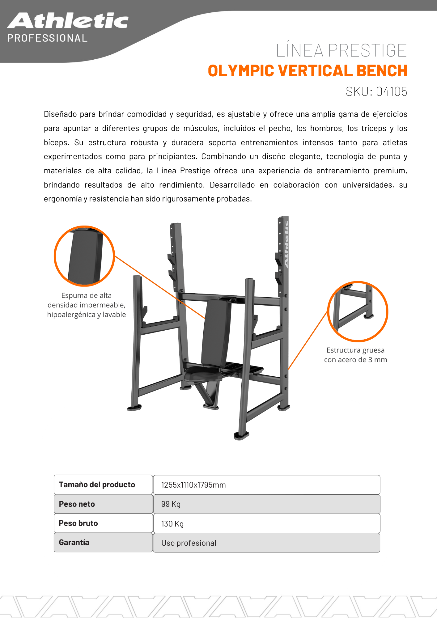 PRESTIGE LINE - OLYMPIC VERTICAL BENCH
